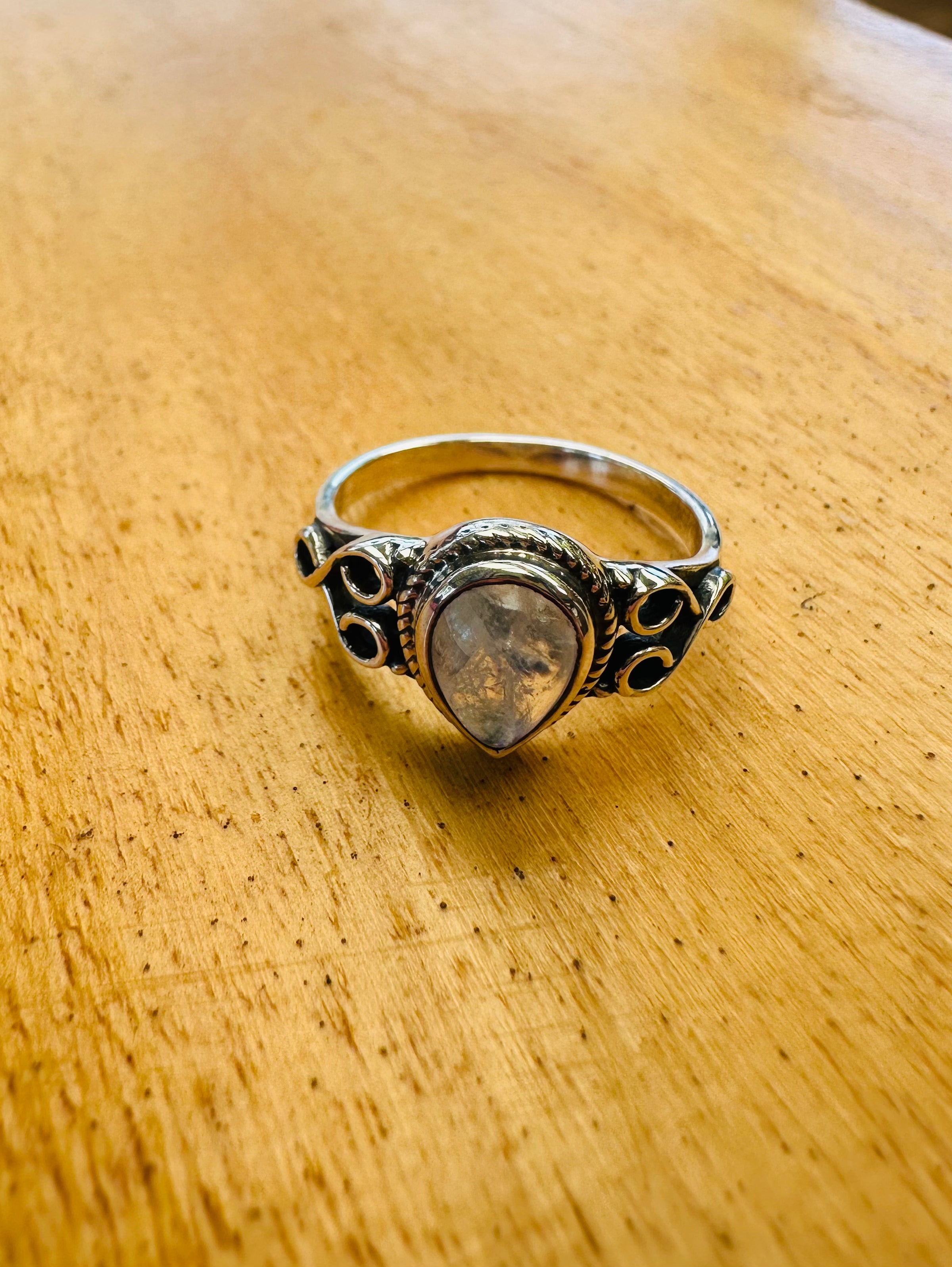 Sterling Silver Moonstone Ring | Boho Christmas Gift – Boho Rhapsody